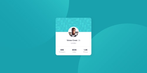 Profile card component using flexbox coding challenge solution