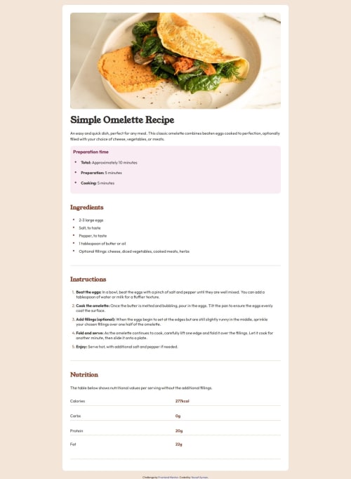 Frontend Mentor Recipe Page Using Html And Css Coding Challenge Solution 5456
