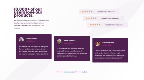 Frontend Mentor | Social proof section built with HTML and CSS coding challenge solution