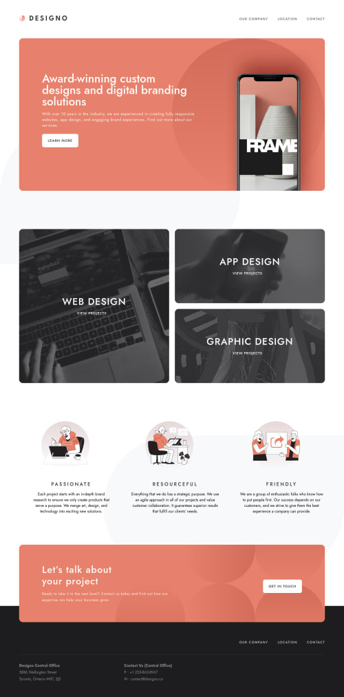 Frontend Mentor | Designo Multi-page App using NextJs and Formik coding challenge solution