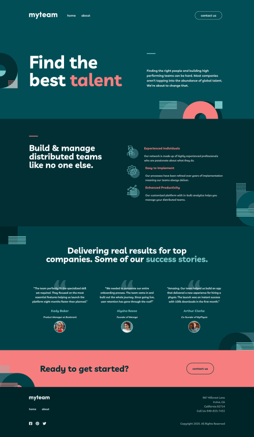Frontend Mentor | myteam multi-page website using React coding challenge solution