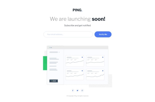 Frontend Mentor | Ping Coming Soon Page with React and Chakra UI coding challenge solution