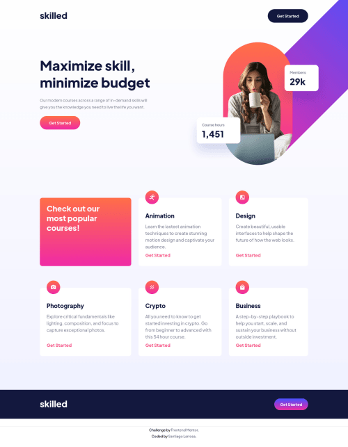 A responsive landing page using Flexbox and Grid. coding challenge solution