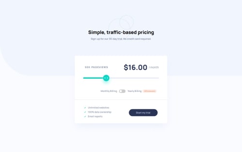 Frontend Mentor Interactive Pricing Component Vanilla Css And