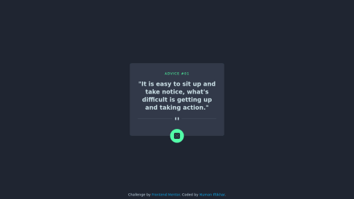 Frontend Mentor | Advice generator using tailwind and fetch api coding challenge solution
