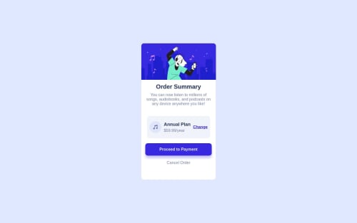 Frontend Mentor Order Summary Component Coding Challenge Solution