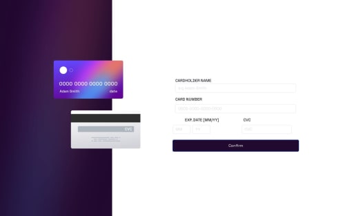 Interactive card details form. coding challenge solution