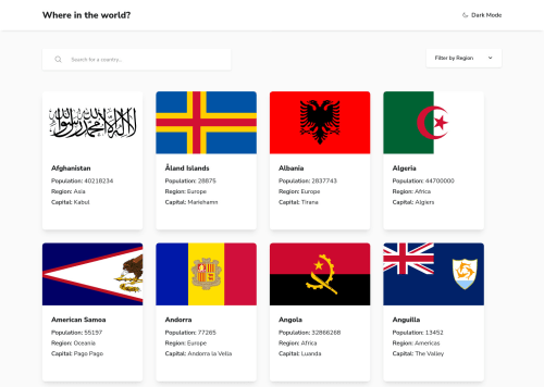 Rest Countries Api with React Typescript Tailwindcss Vite js coding challenge solution