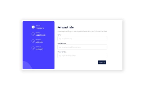 Frontend Mentor | Multi Step Form coding challenge solution