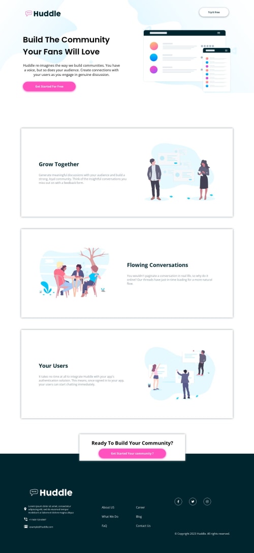 Frontend Mentor | Huddle landing-page with html css coding challenge solution