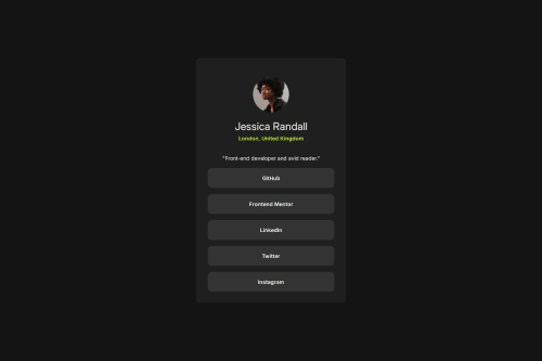 Social Links Profile - HTML, CSS and Flexbox coding challenge solution