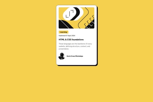 Frontend Mentor | Blog preview card using HTML & CSS coding challenge solution