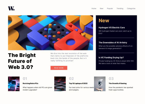 Frontend Mentor | news-homepage-main with tailwind css coding challenge solution