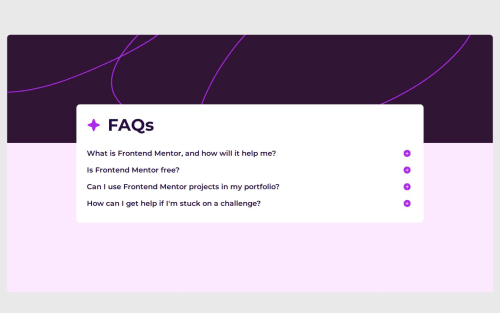 FAQ accordion using HTML, CSS and JS coding challenge solution