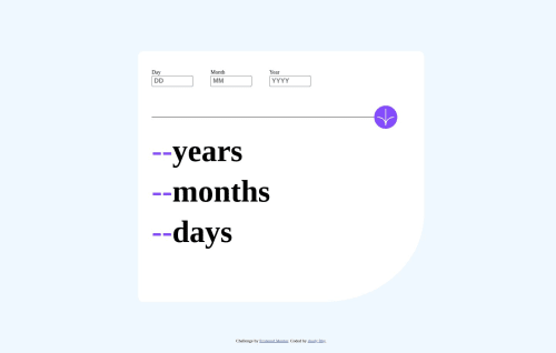 Frontend Mentor | Frontend Mentor | Age calculator app coding challenge solution