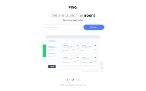 Frontend Mentor | A simple Ping single column coming soon page using css-flexbox coding ...