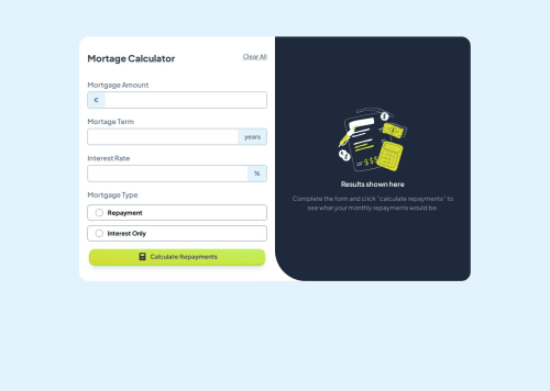Frontend Mentor | Responsive, Mortage Calculator coding challenge solution