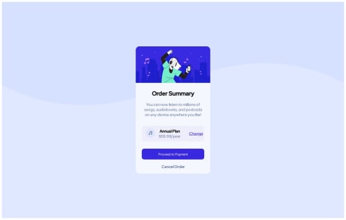 Frontend Mentor | Order summary card with CSS flexbox coding challenge solution