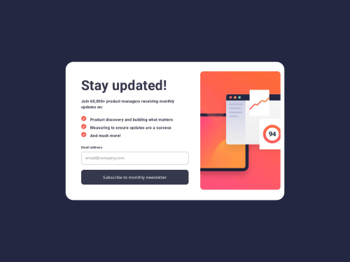 Frontend Mentor | Newsletter sign-up form with HTML,CSS & javaScript coding challenge solution