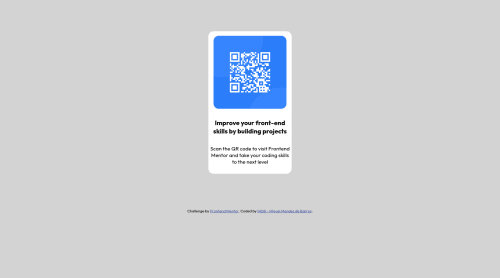 QR code component challenge using HTML; CSS, FlexBox. coding challenge solution