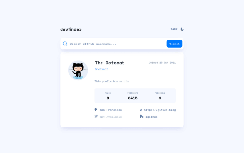 Responsive Github User Search App Using Vite + React + Typescript coding challenge solution