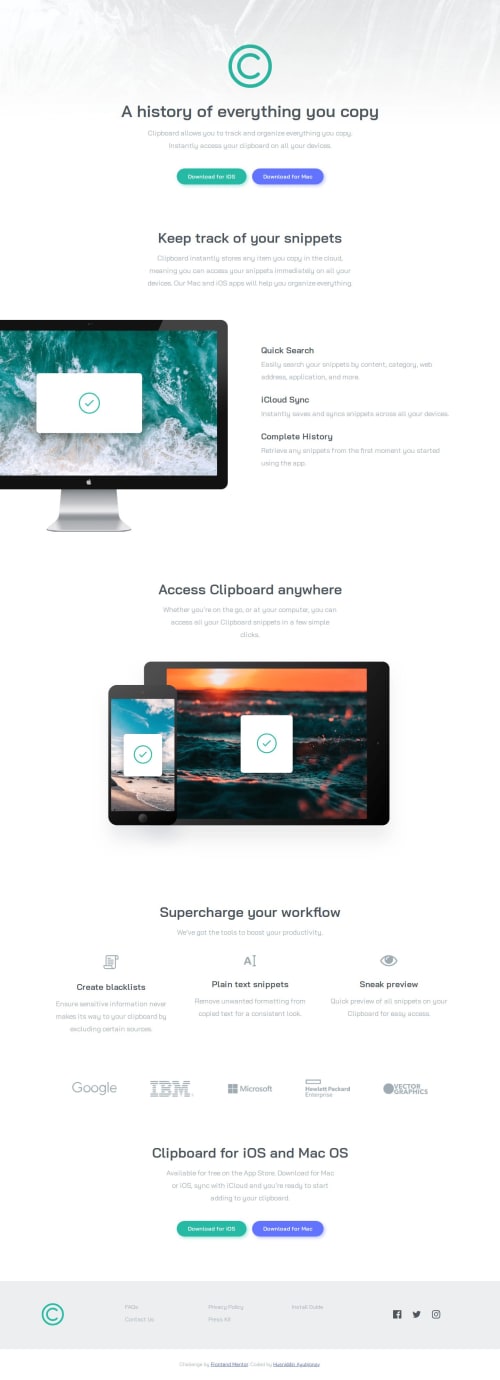 Frontend Mentor Clipboard Landing Page Using Html Css Coding