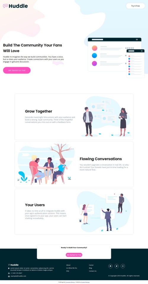 Frontend Mentor | huddle-landing-page coding challenge solution