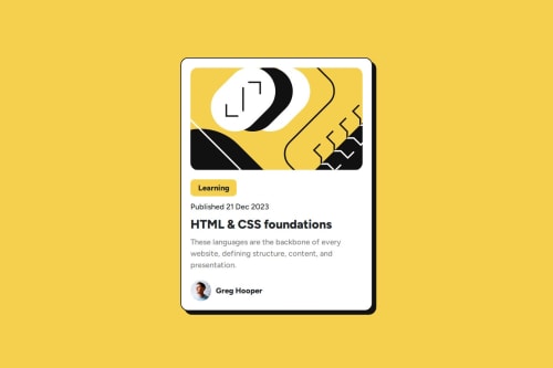 Frontend Mentor | Blog preview card using HTML and CSS coding challenge solution