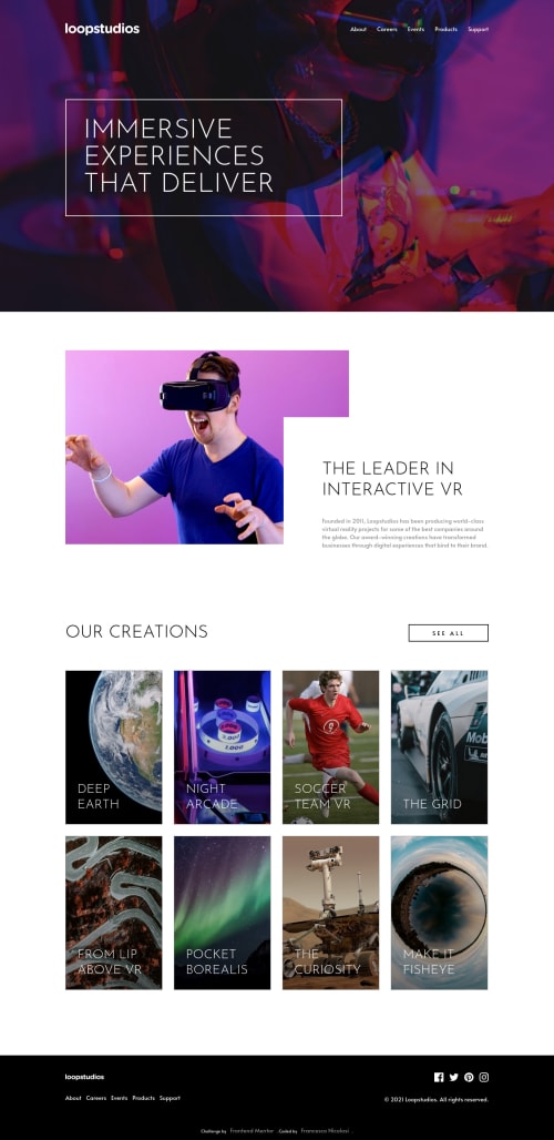 Frontend Mentor | Loopstudios-Landing-Page using HTML CSS JS coding challenge solution