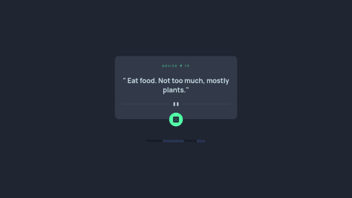 Frontend Mentor Advice Generator Using Javascript Fetch Coding