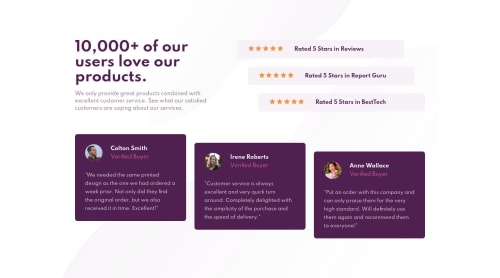 Social Proof Section Using HTML & CSS coding challenge solution