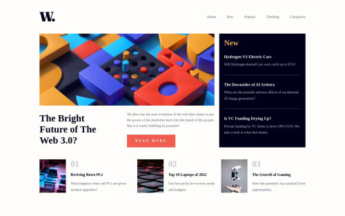 Frontend Mentor | Responsive News homepage Using HTML + CSS + JS coding ...