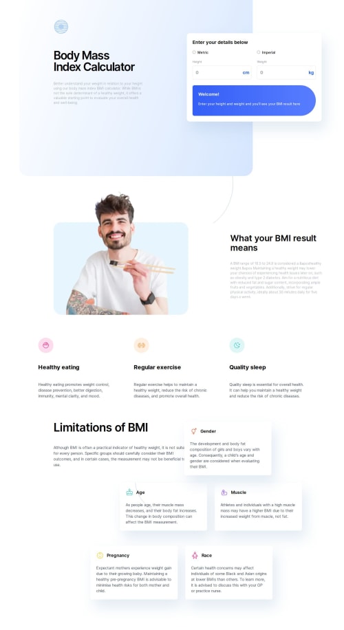BMI Calculator using Next.js coding challenge solution
