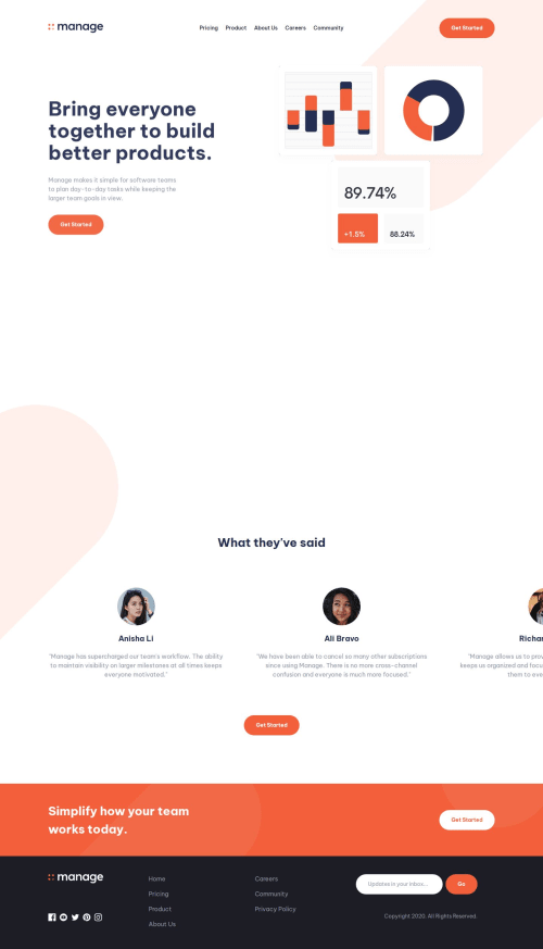 Frontend Mentor | Manage Landing page coding challenge solution
