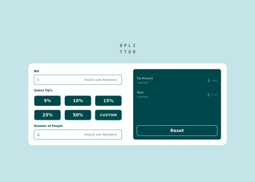 Frontend Mentor | Splitter with ReactJs, Vite and TailwindCSS coding challenge solution