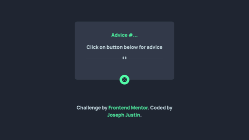 Frontend Mentor | Advice Generator using HTML, CSS and JS coding challenge solution