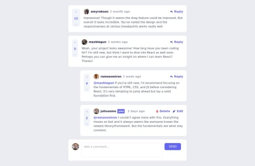 Frontend Mentor | Interactive comments section with VUE JS & TAILWIND CSS coding challenge solution