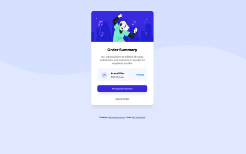 Frontend Mentor | Order summary component using HTML and CSS coding challenge solution