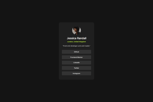 Frontend Mentor | Social Link Profiles Page Using Flexbox coding challenge solution