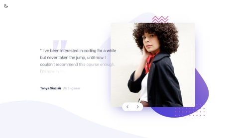 Frontend Mentor Bootcamp Testimonials Slider React Js ⚛️ And Tailwind Css 🎨 And Gsap 🚀 Coding