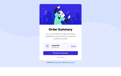 Responsive Order Summary Design using HTML, Vanilla Css / Flexbox coding challenge solution
