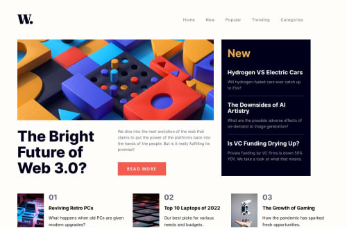 Frontend Mentor Responsive News Homepage Using Html Css And