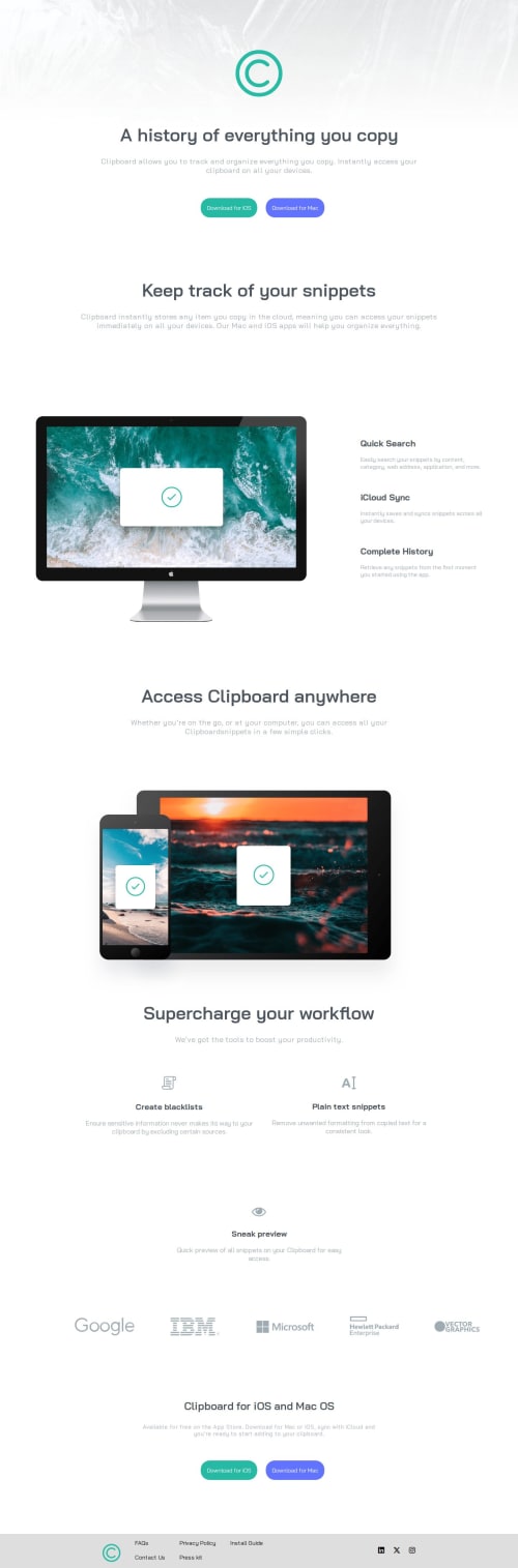 Frontend Mentor | Clipboard landing page coding challenge solution