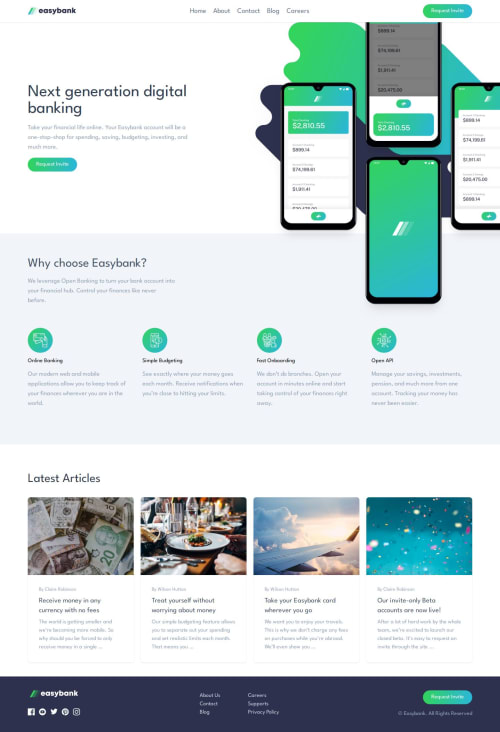 Frontend Mentor Easy Bank Landing Page Using React And Tailwind Css Coding Challenge Solution