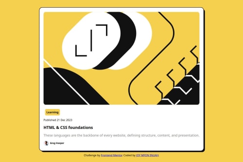 Frontend Mentor Blog Preview Card Using Html And Css Coding Challenge