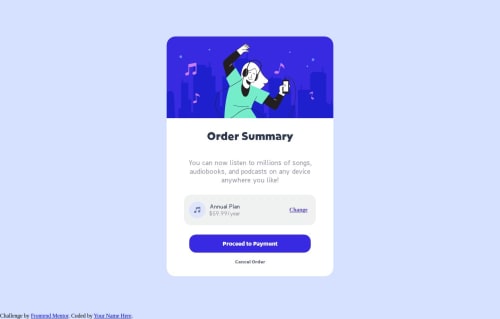 Order-summary-component-main coding challenge solution | Frontend Mentor