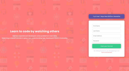 intro-component-with-signup-form-solution coding challenge solution