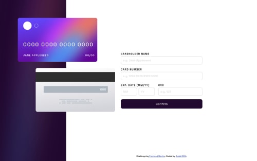 Frontend Mentor | Interactive and Responsive Card Details Form coding challenge solution