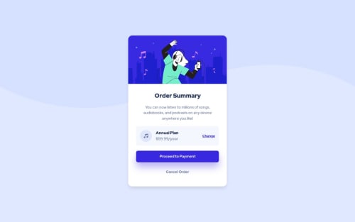 Order Summary Card using react and Tailwind coding challenge solution | Frontend Mentor