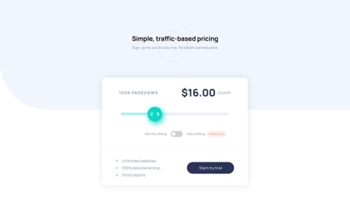 Frontend Mentor | Interactive pricing component - JavaScript | HTML | CSS - MikDra1 coding ...